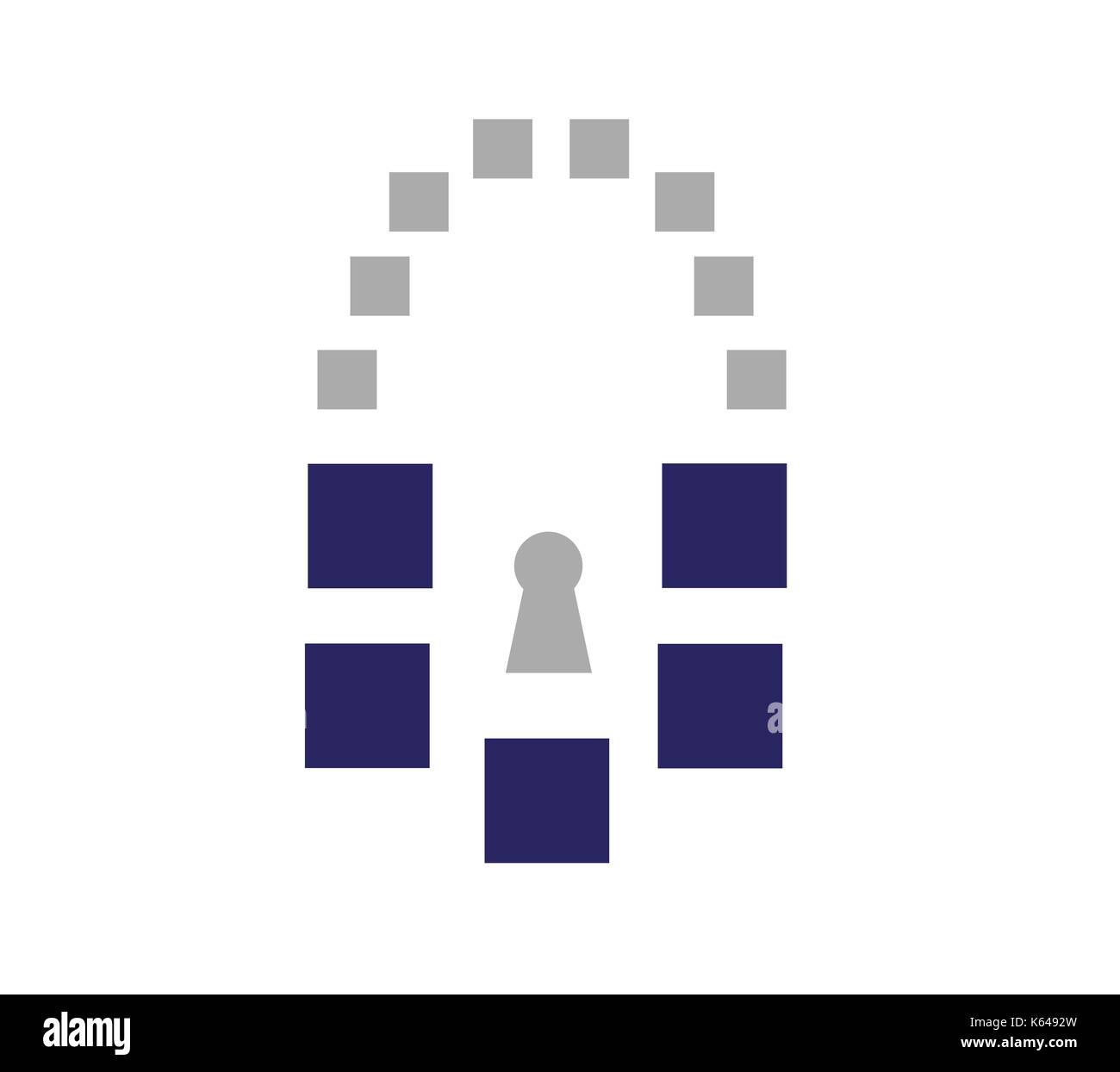 tech lock logo, lock with squares, illustration design, isolated on ...