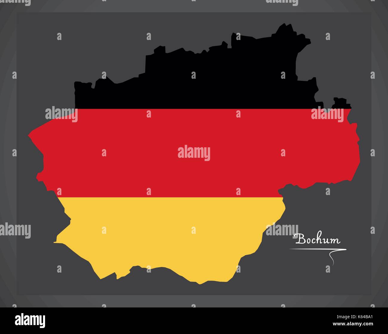 Bochum map with German national flag illustration Stock Vector Image ...