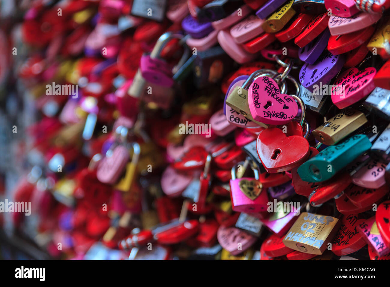 Love locks in heart shape Stock Photo - Alamy