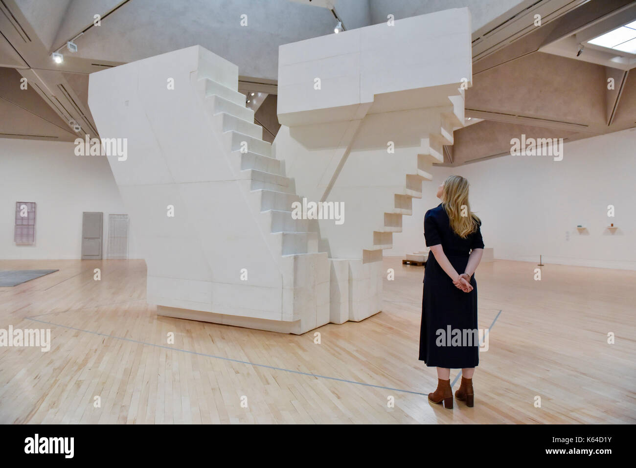 London, UK. 11th Sep, 2017. A staff member views "Untitled (Stairs ...