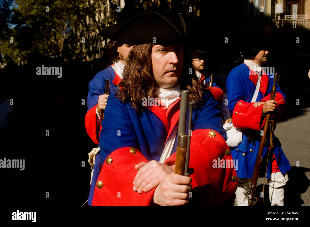 Barcelona, Spain. 11th Sep, 2017. Men dressed in traditional costumes ...