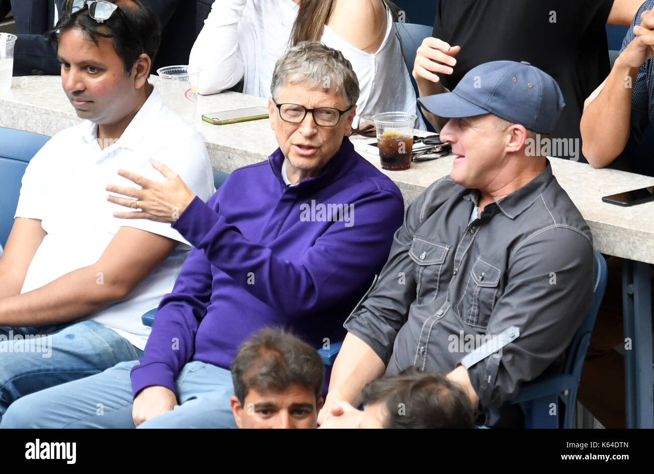 Flushing, New York, USA. 10th Sep, 2017. Bill Gates at the US Open Men ...