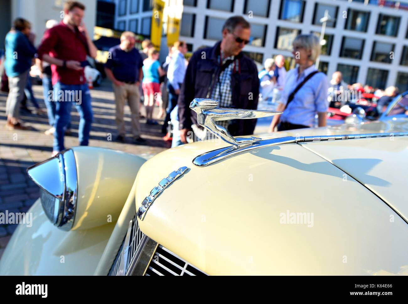 Oldenburg, Germany. 26th May, 2017. A figure on the bonnet of an ...
