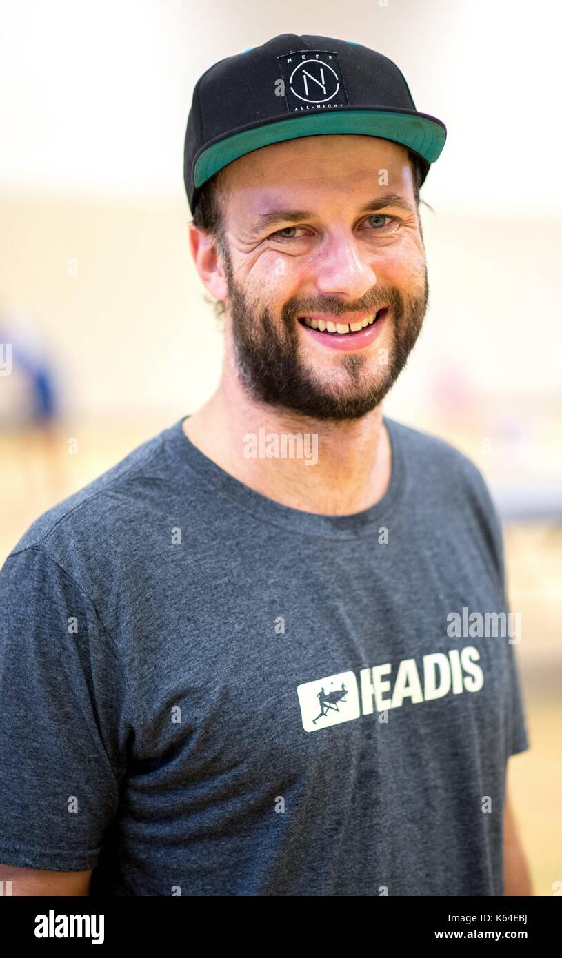 The founder of trendport Headis, René Wegner, at a competition in ...