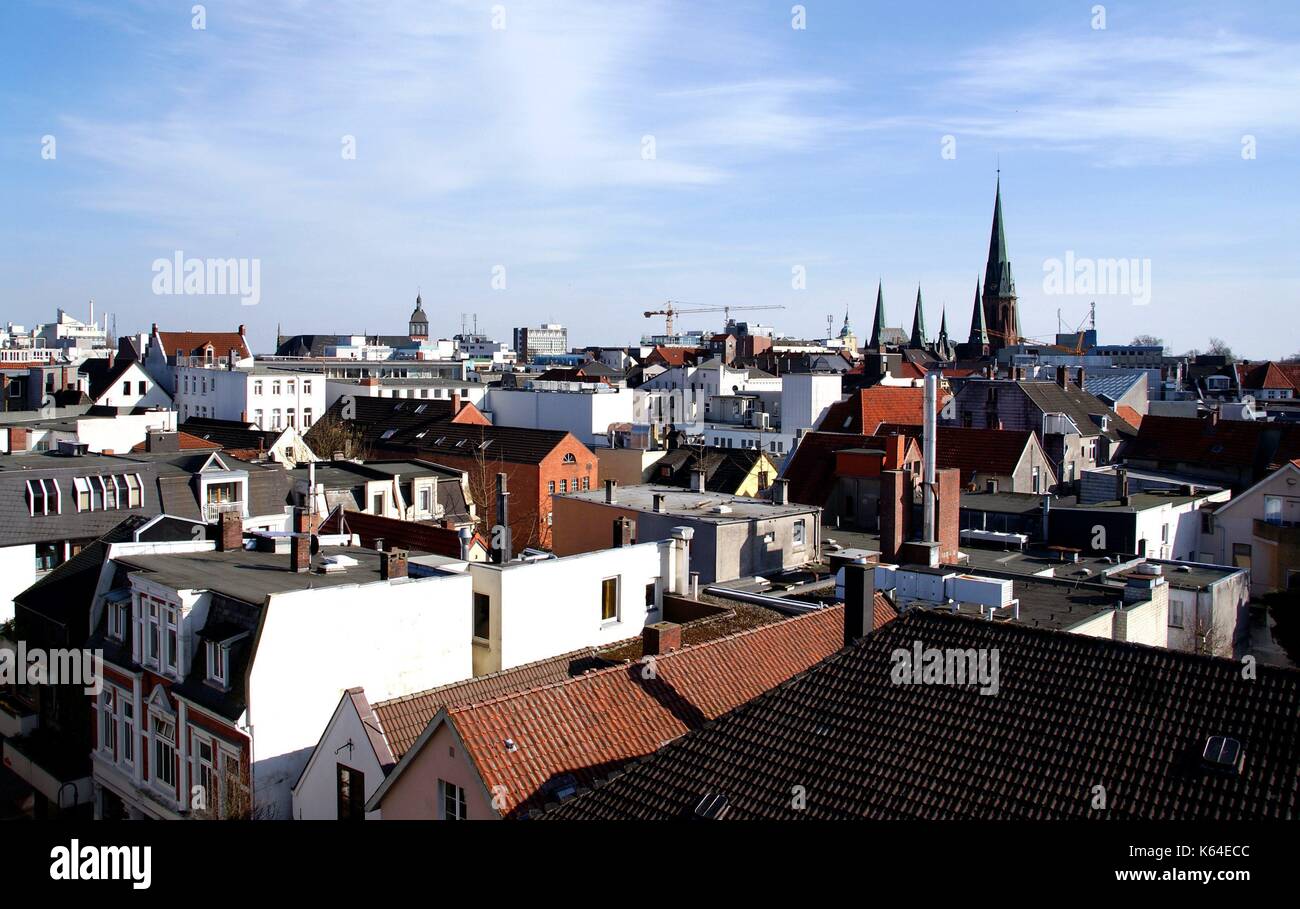 Oldenburg, Germany. 21st Mar, 2009. View trough the historical old town ...