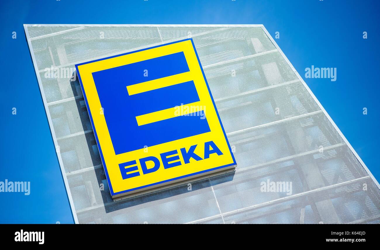 Hannover, Germany. 23rd Aug, 2017. The logo of sales company EDEKA at a ...