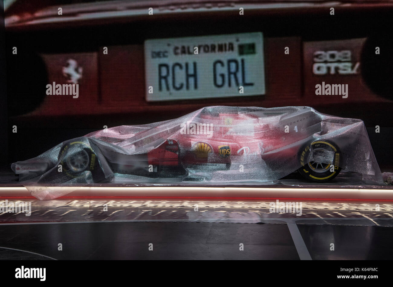 Frankfurt, Germany. 11th Sep, 2017. A racing car is covered on the ...