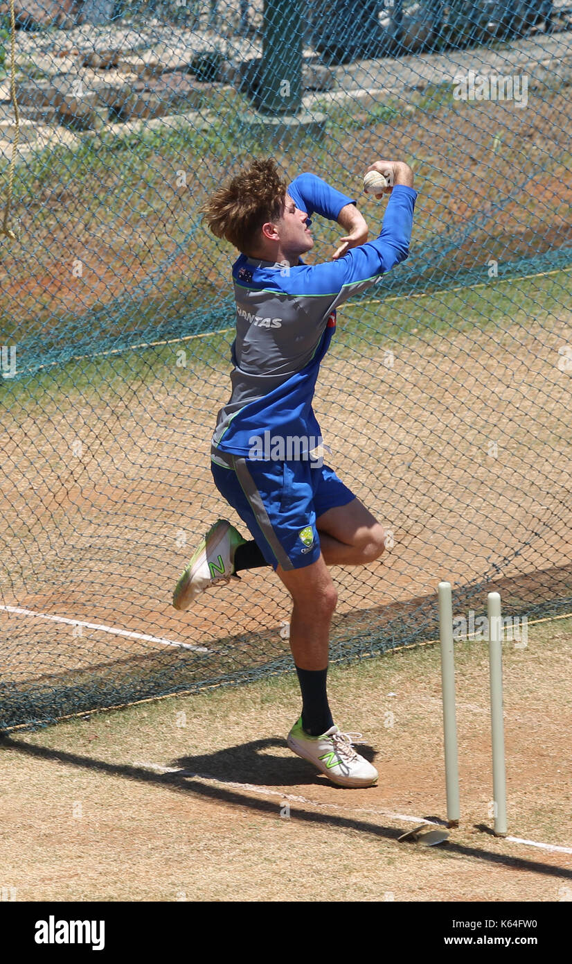 Chennai, India. 11th Sep, 2017. Australian leg spinner Zampa in action ...
