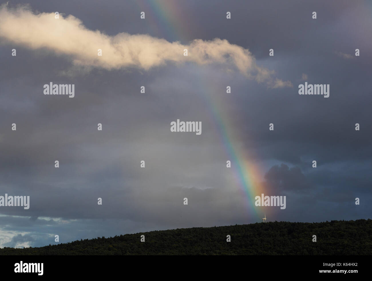 dpatop - A colourful rainbow is visible behind a wind wheel in Ebing ...