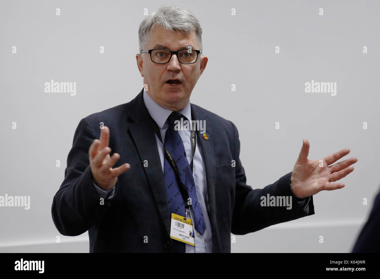 Brighton, UK. 11th Sep, 2017. Mick Cash, National Union of Rail ...