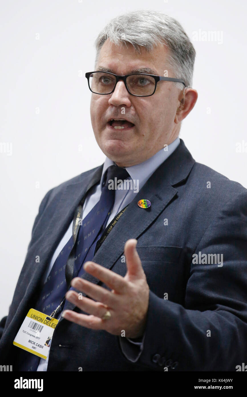 Brighton, UK. 11th Sep, 2017. Mick Cash, National Union of Rail ...