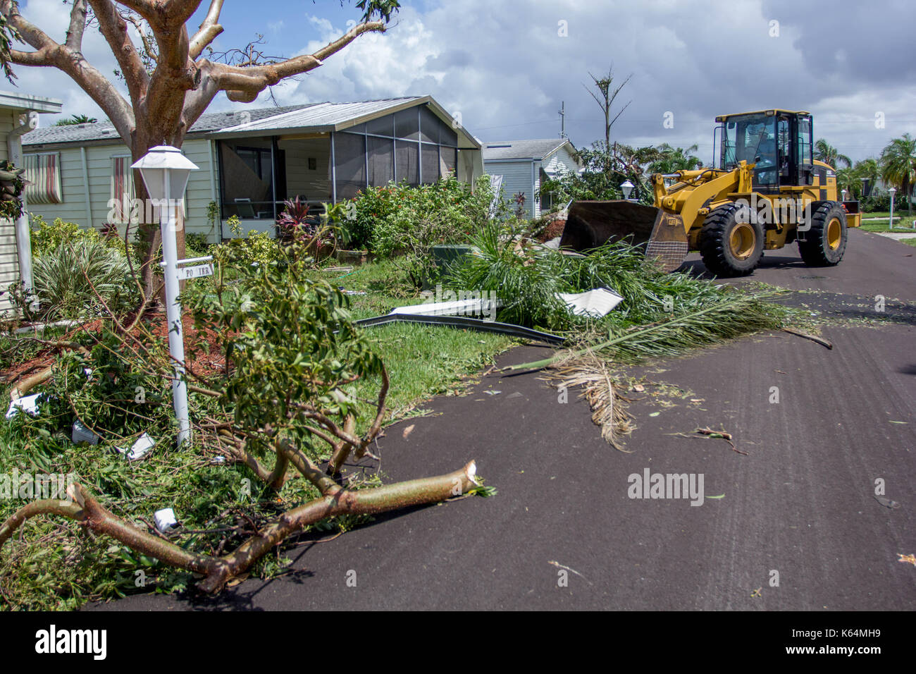 Miami, Florida, USA. 11th Sep, 2017. Scene of destruction by Hurricane ...