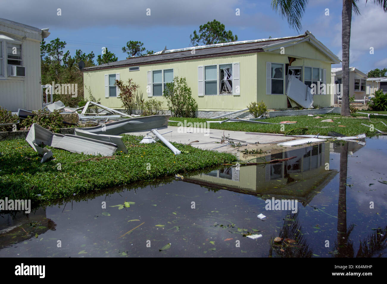 Miami, Florida, USA. 11th Sep, 2017. Scene of destruction by Hurricane ...