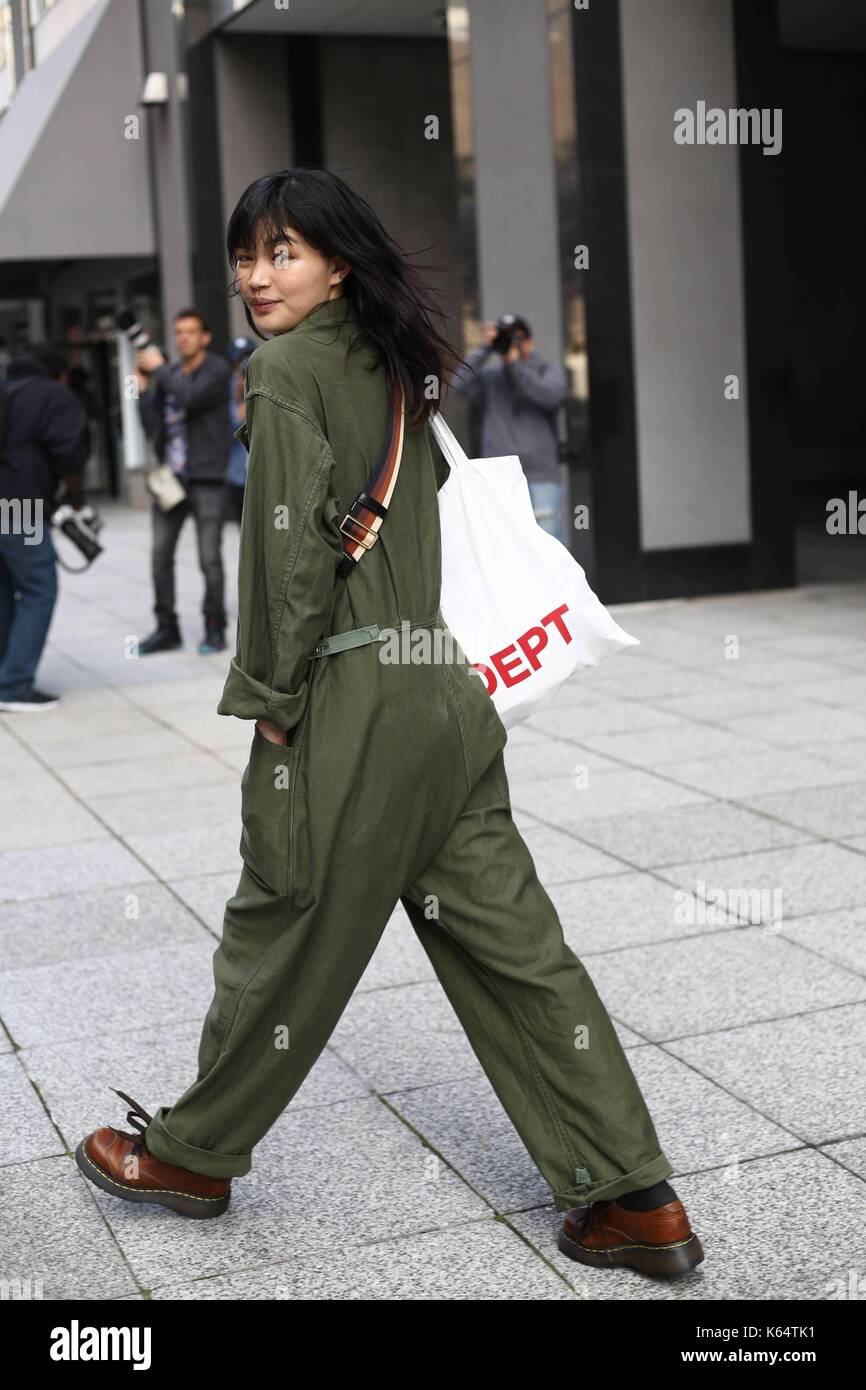 New York City, USA. 09th Sep, 2017. Model Rina Fukushi posing outside ...