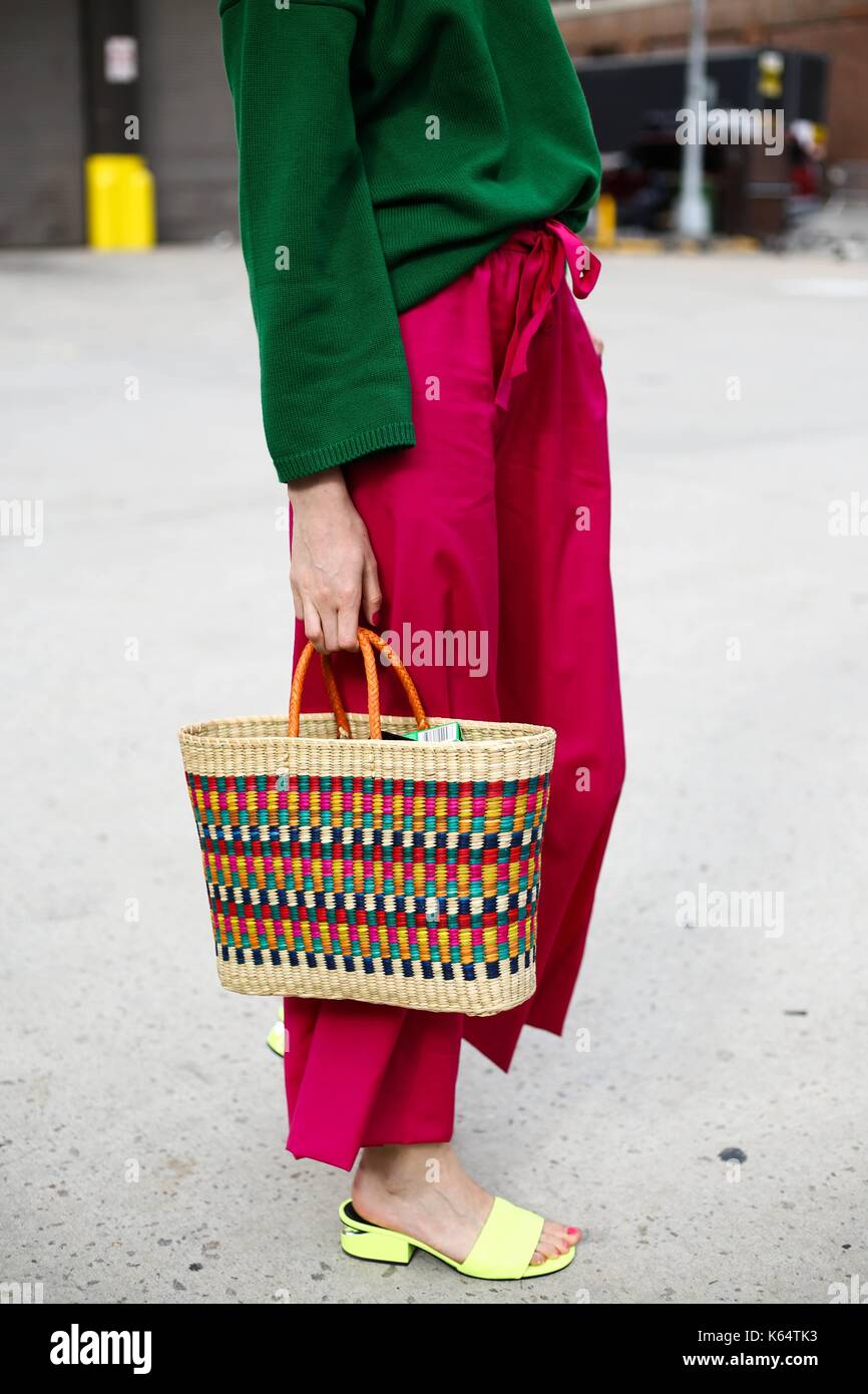 New York City, USA. 09th Sep, 2017. Stylist Chloe Hill posing outside ...