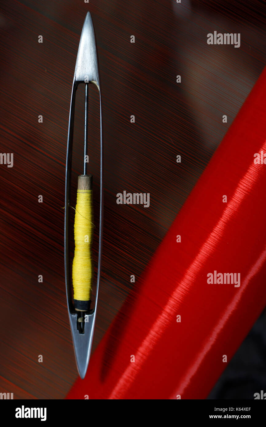 Jamdani weaving tools on display. Jamdani is a superfine handloom ...