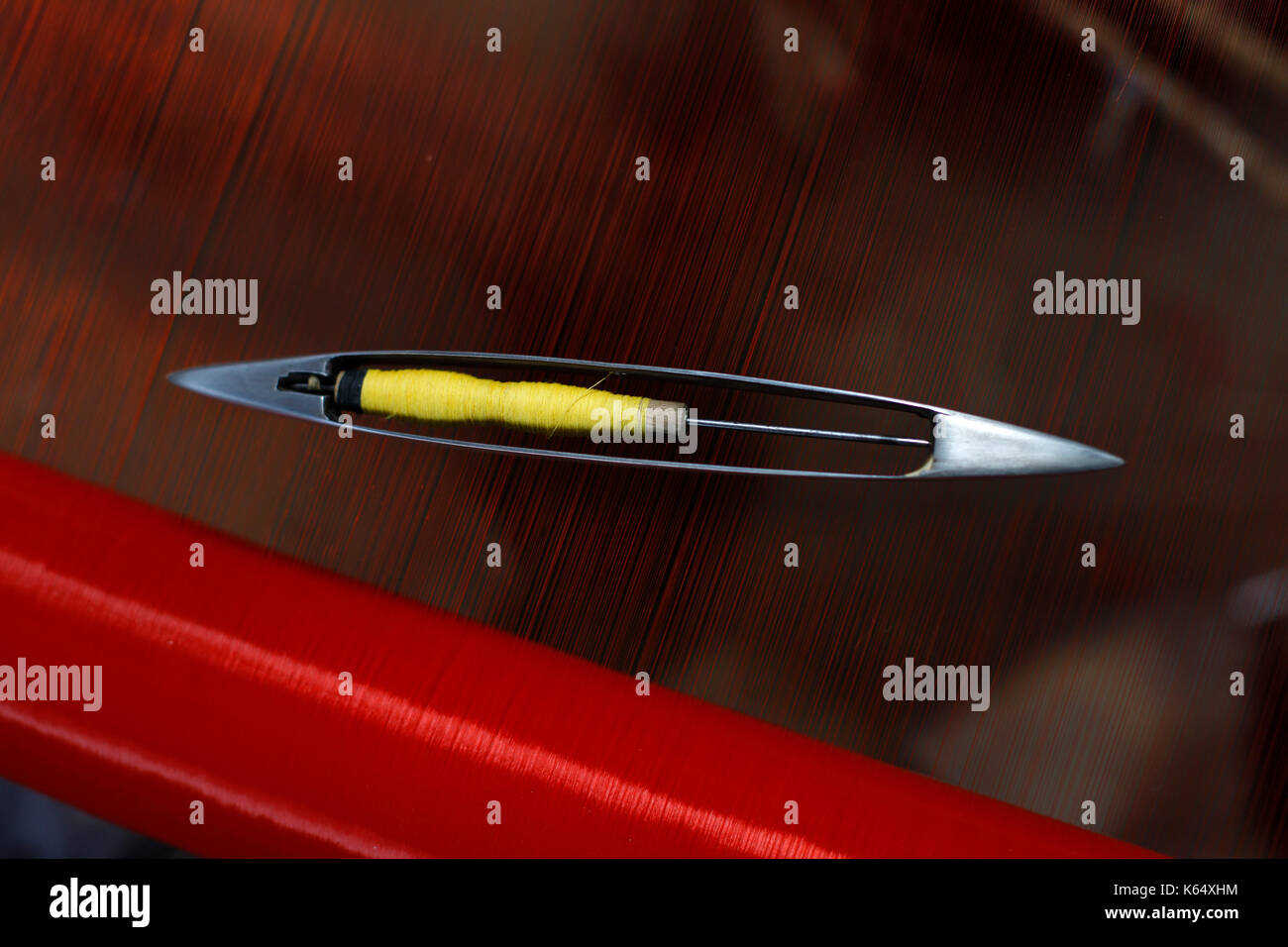 Jamdani weaving tools on display. Jamdani is a superfine handloom ...