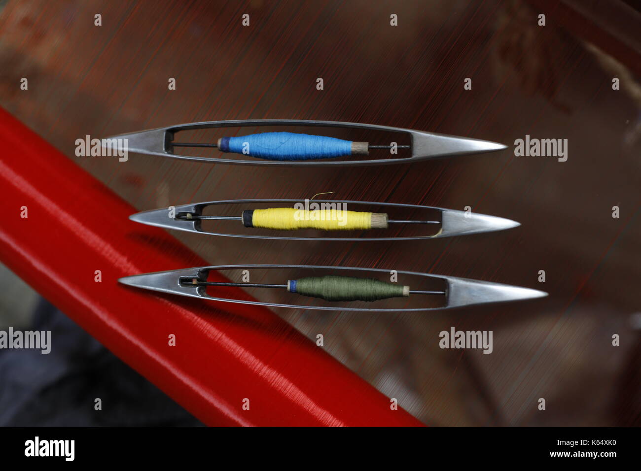 Jamdani weaving tools on display. Jamdani is a superfine handloom ...