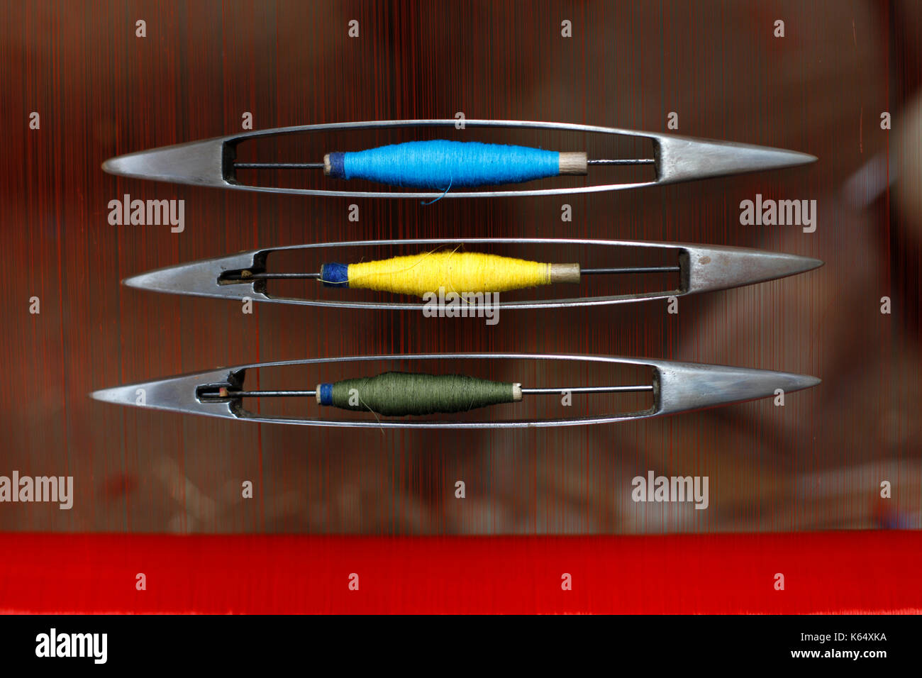 Jamdani weaving tools on display. Jamdani is a superfine handloom ...