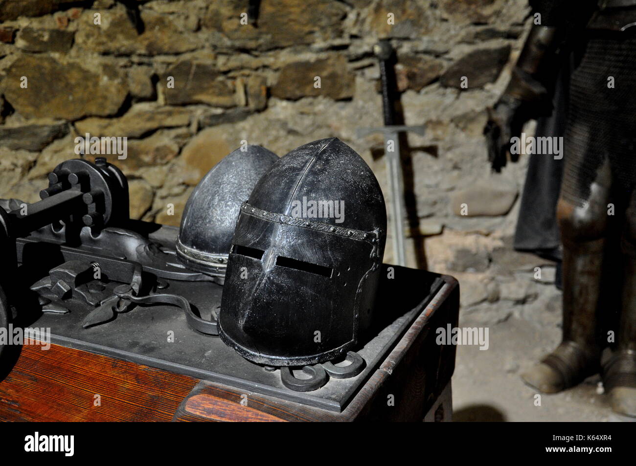 Protective helmet of knight,helmet,armor Stock Photo - Alamy