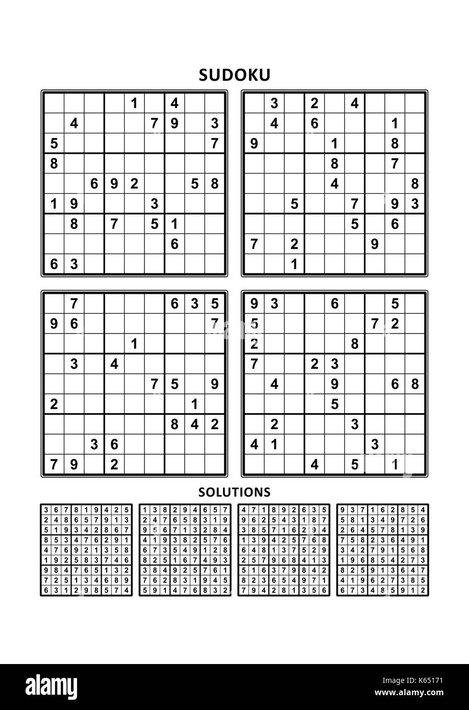 Sudoku puzzle book Cut Out Stock Images & Pictures - Alamy