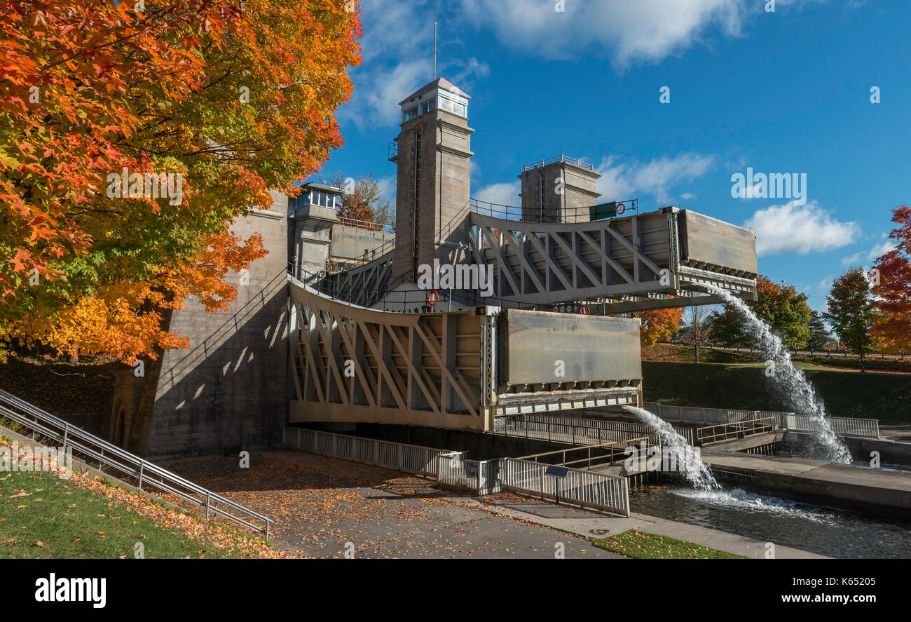 Peterborough lift lock in the fall. This lift lock is the highest ...