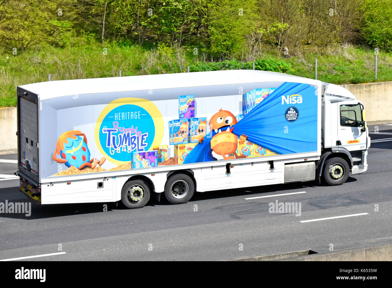 Nisa grocery store supply chain delivery truck with colourful ...