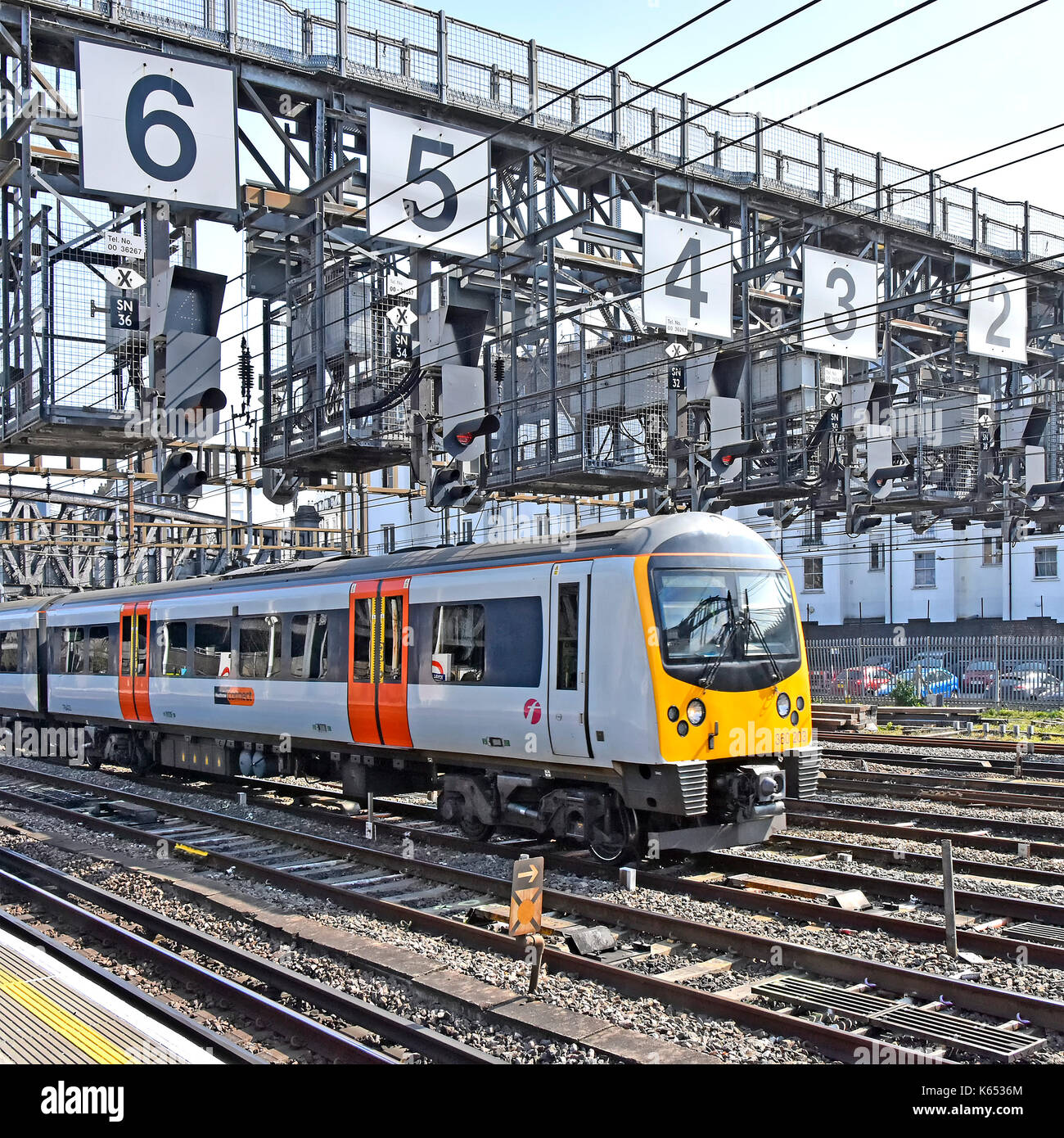 Heathrow Connect train & carriages just after depart Paddington for ...
