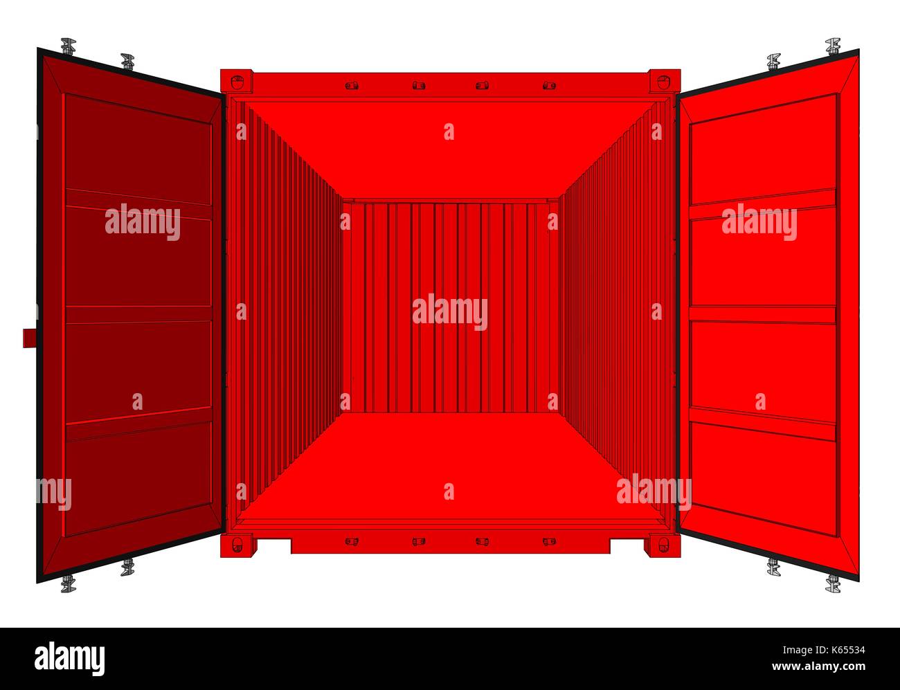 Open shipping container isolated on white Stock Vector Image & Art - Alamy