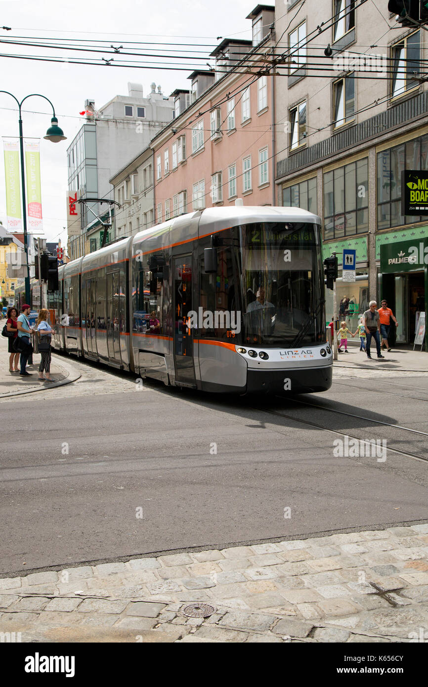 A tram passes through Linz, Czech Republic Stock Photo - Alamy