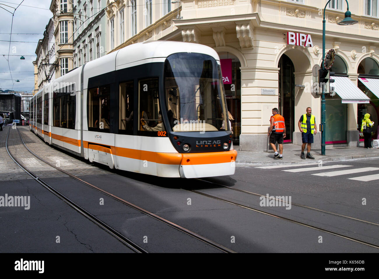 A tram passes through Linz, Czech Republic Stock Photo - Alamy