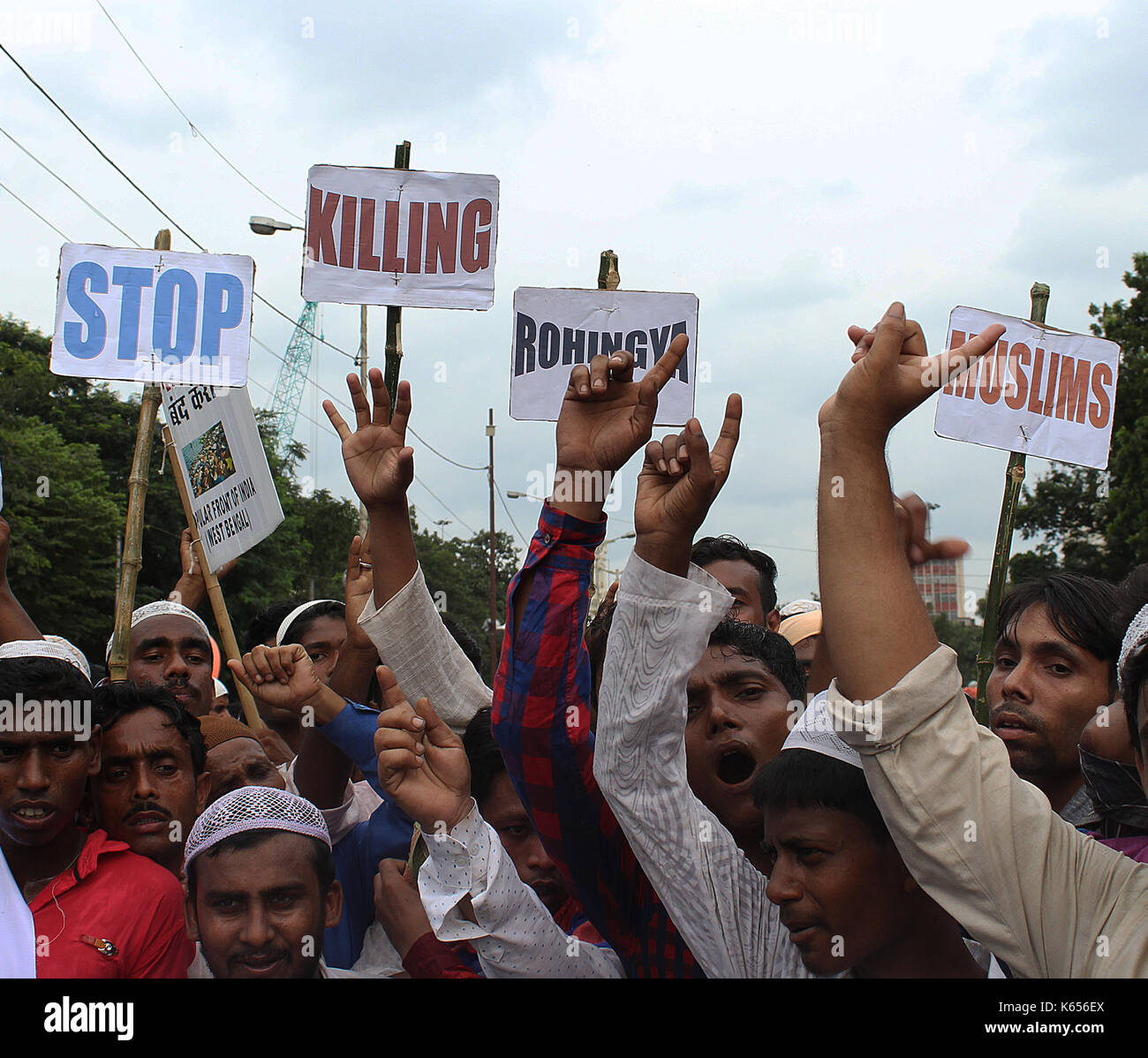 Kolkata, India. 11th Sep, 2017. Indian Muslims during a protest rally ...