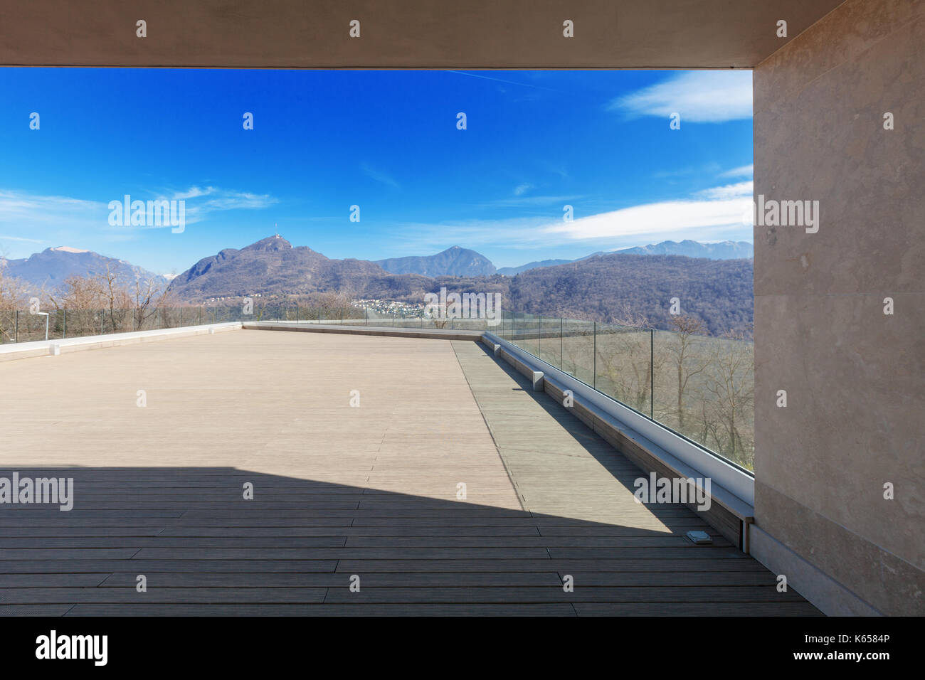 Terrace of a modern apartment, empty Stock Photo - Alamy