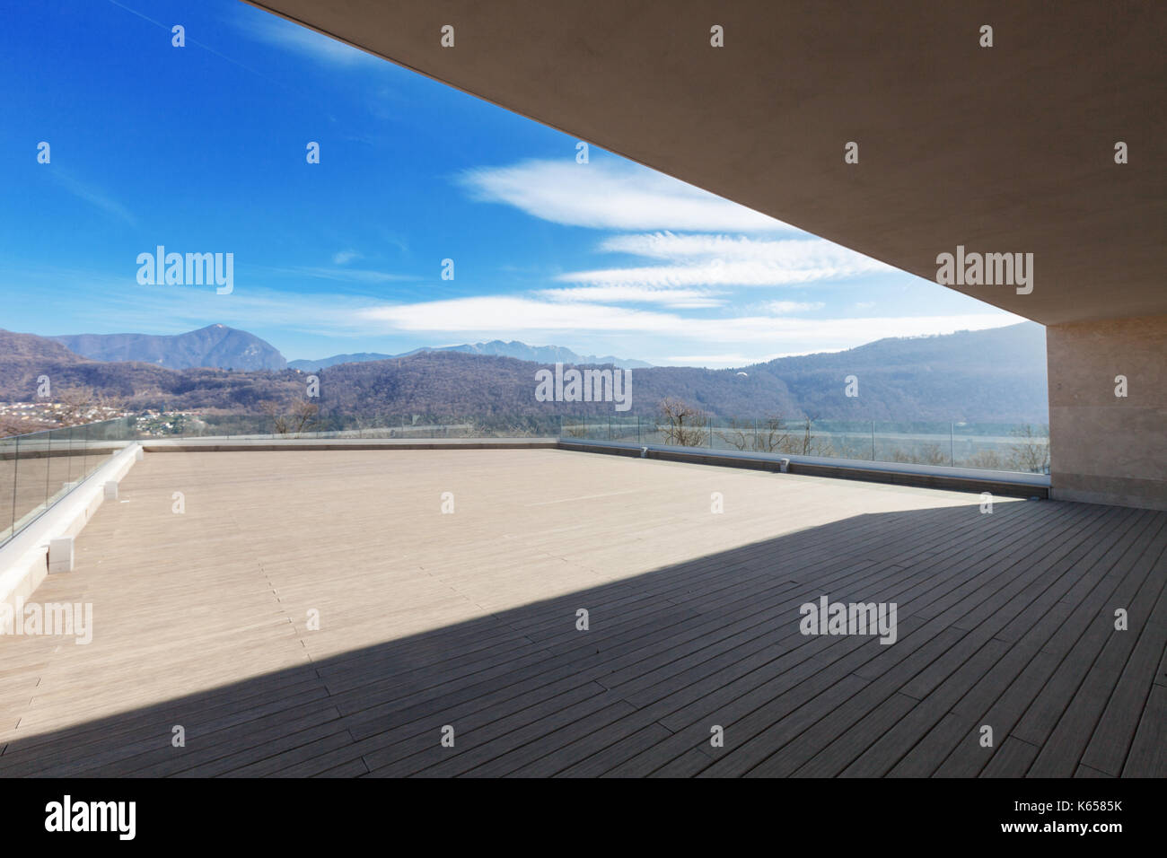 Terrace of a modern apartment, empty Stock Photo - Alamy