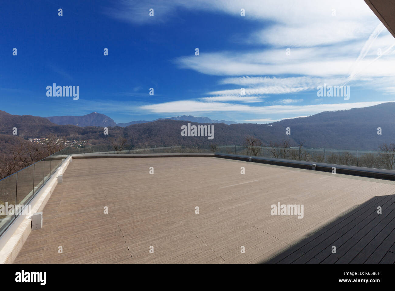 Terrace of a modern apartment, empty Stock Photo - Alamy