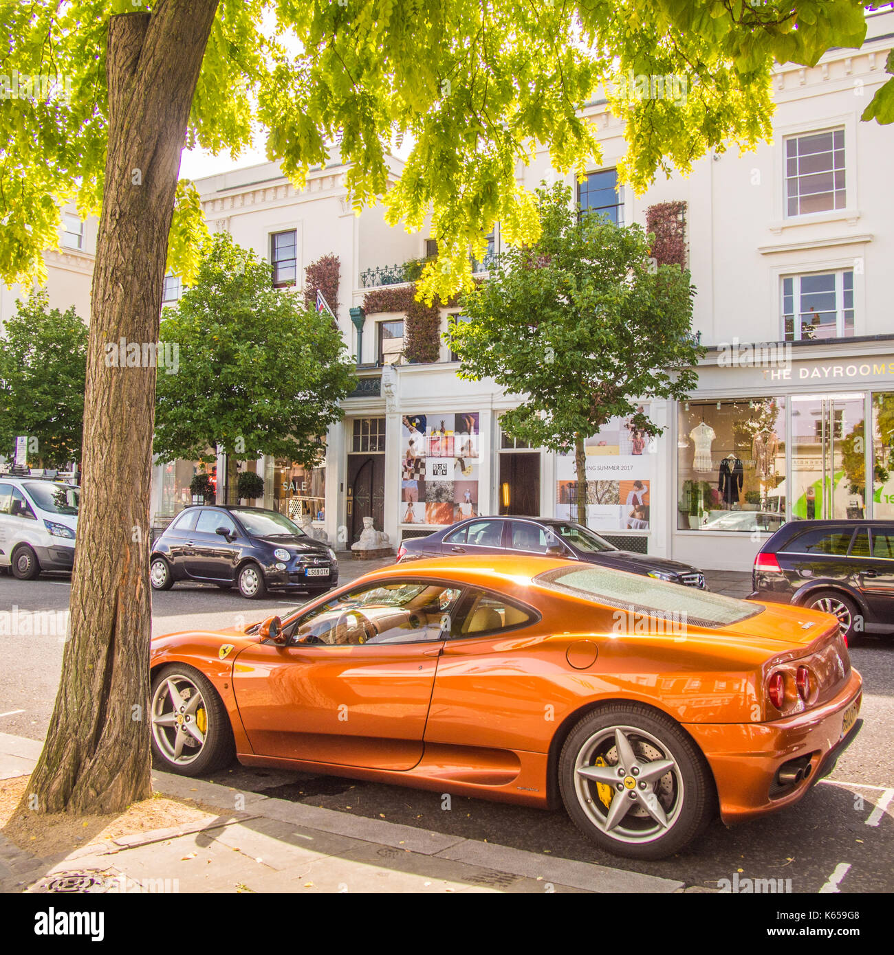 Beautiful Ferrari parked in London (Notting Hill/Bayswater area Stock ...