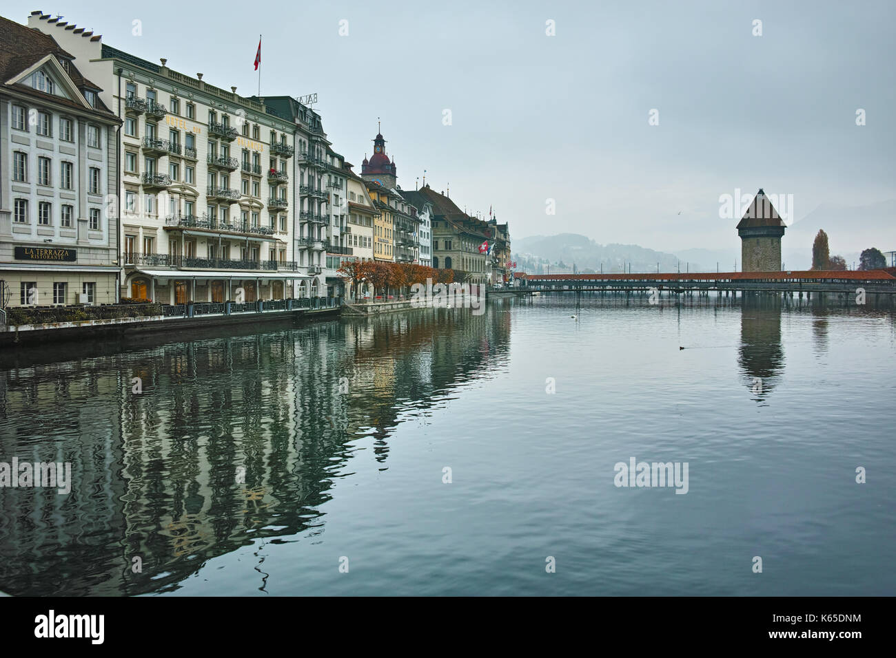 Chapel Bridge over Reuss River, Lucerne, Switzerland Stock Photo - Alamy