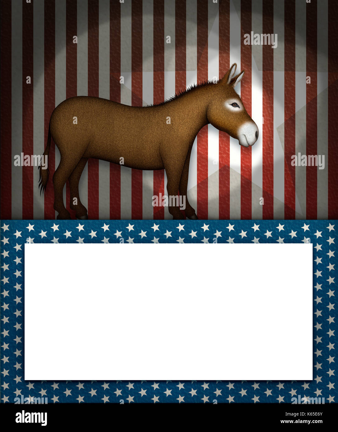 Digital illustration of a donkey as the symbol of the democrat party ...