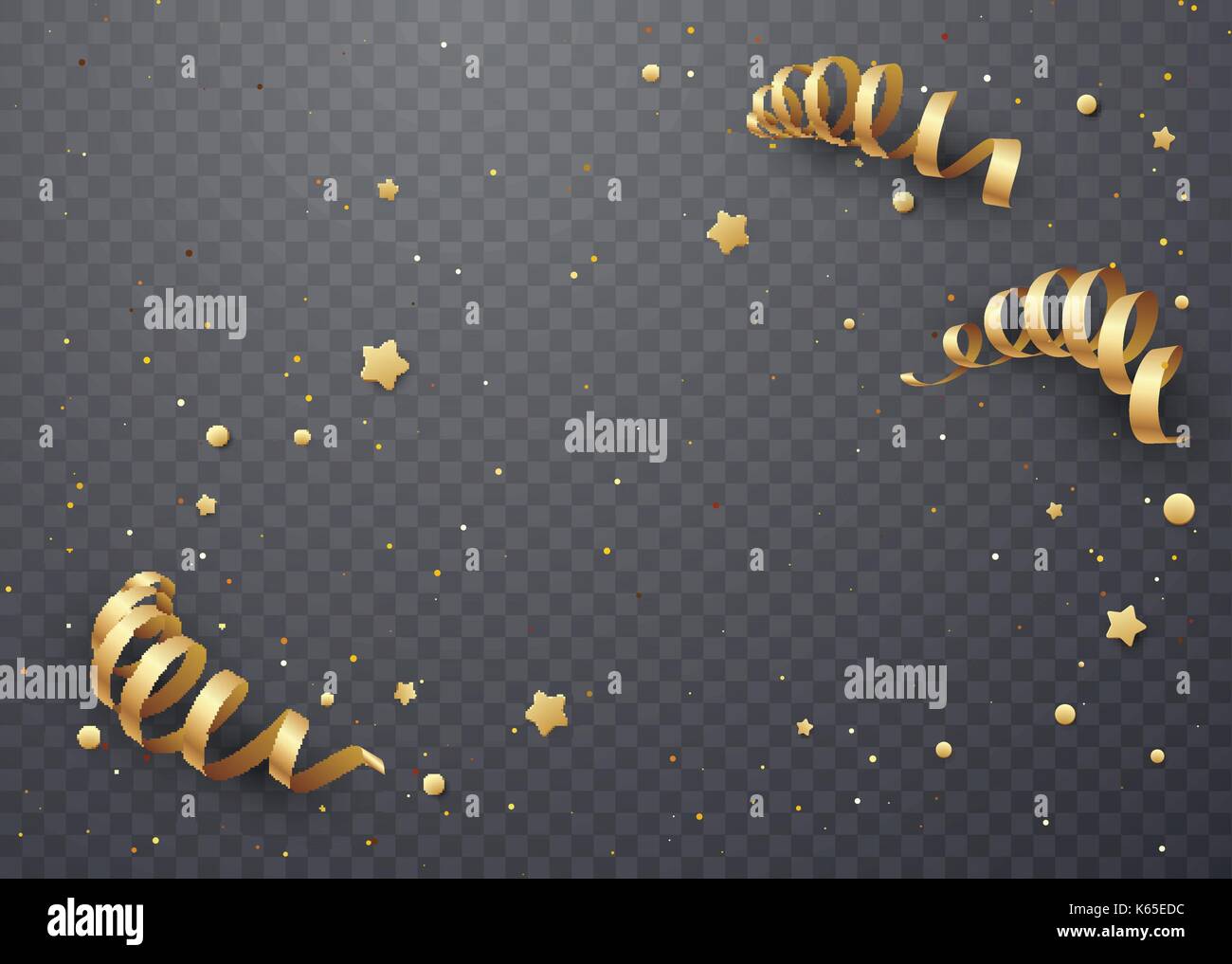 Golden serpentine on a transparent background. Template for Christmas ...