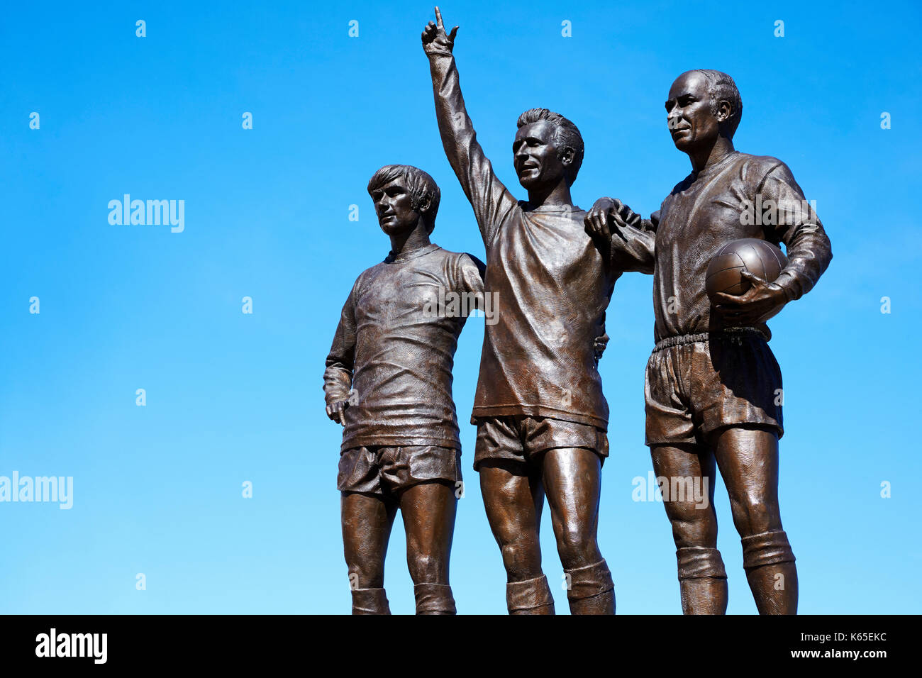 Manchester, UK - 4 May 2017: Statue Of Players Outside Manchester ...