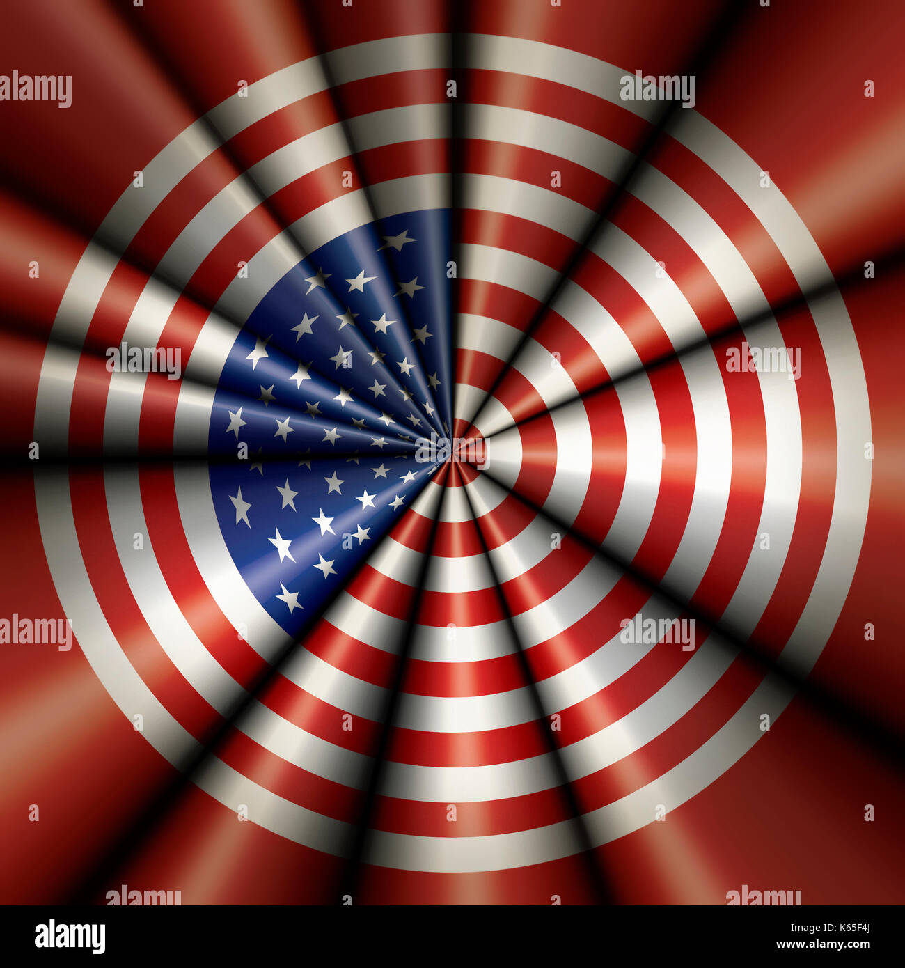 Illustration of the flag of the United States in a circular target like ...