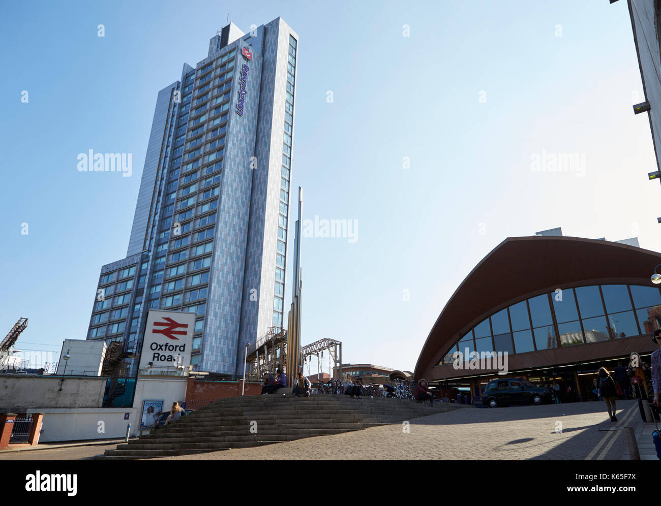 Manchester, UK - 10 May 2017: Exterior Of Oxford Road Railway Station ...