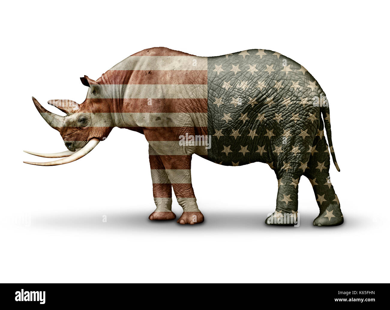Republican In Name Only, represented by a half rhinoceros, half ...