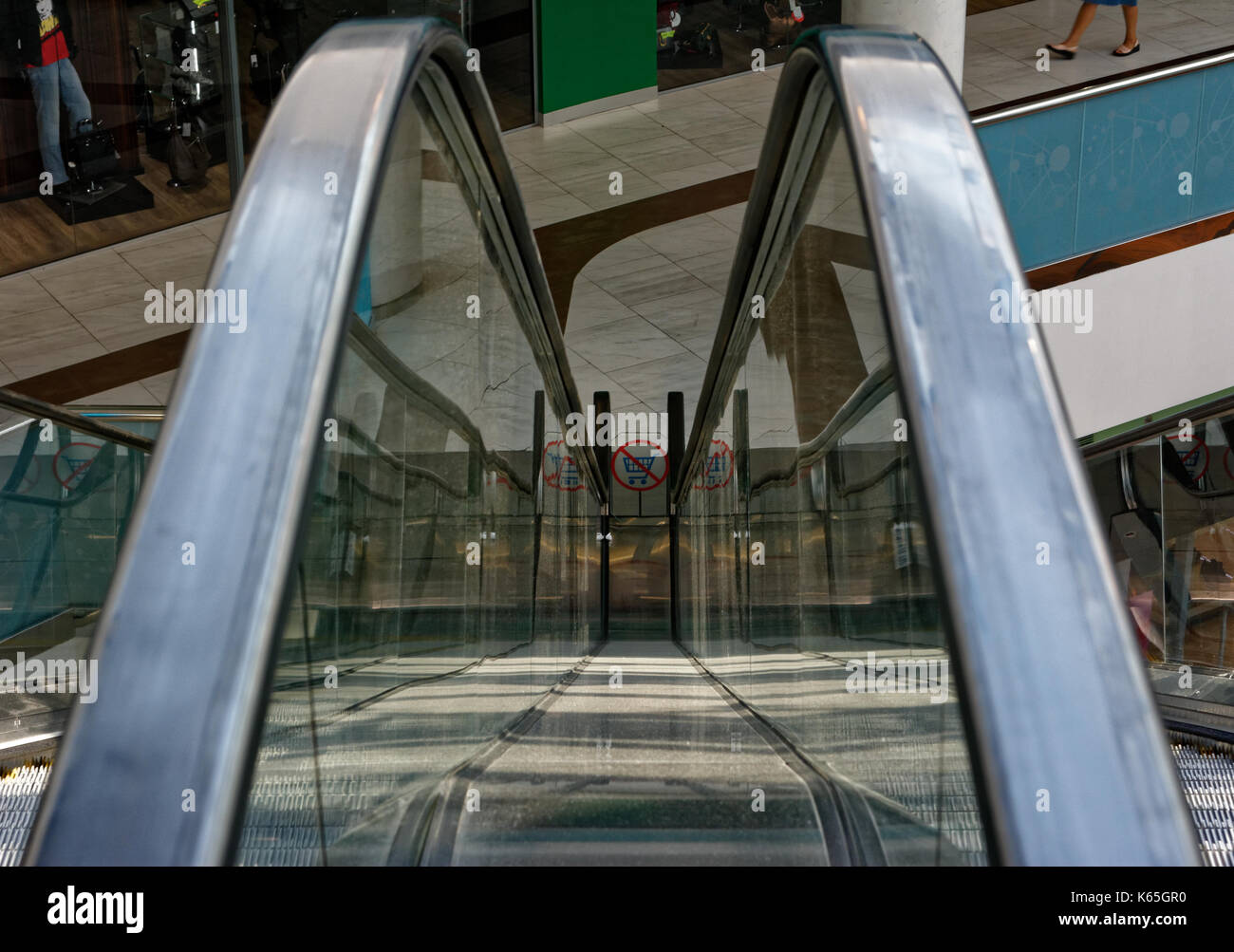 modern escalator in shopping center Stock Photo - Alamy