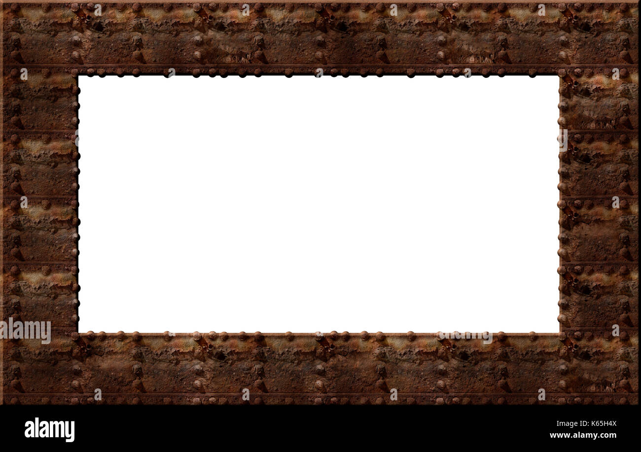 Photo illustration of a rusty metal riveted wall Stock Photo - Alamy