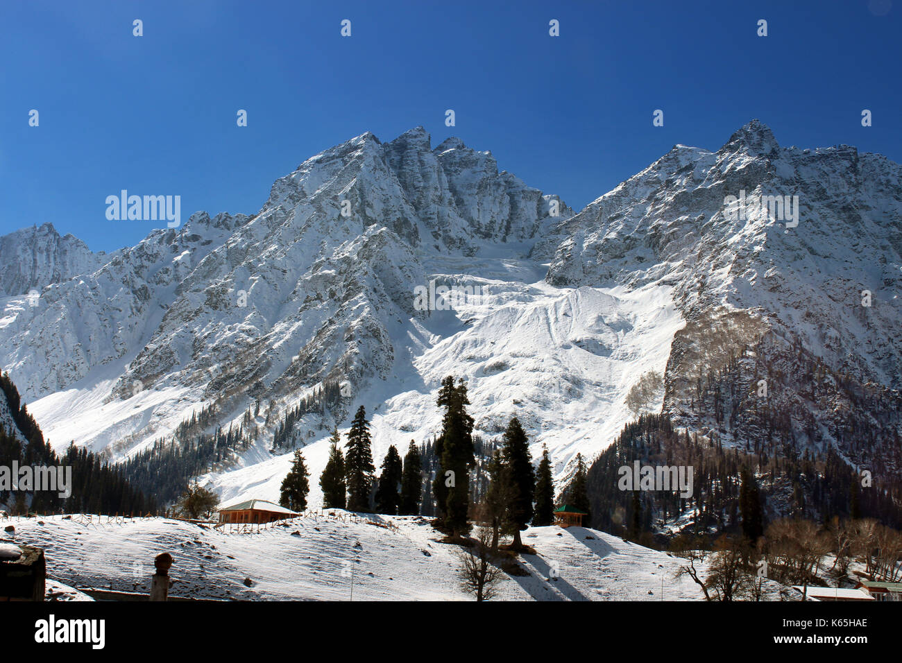 Winter snow mountain valley, Sonmarg in Kashmir, India Stock Photo - Alamy