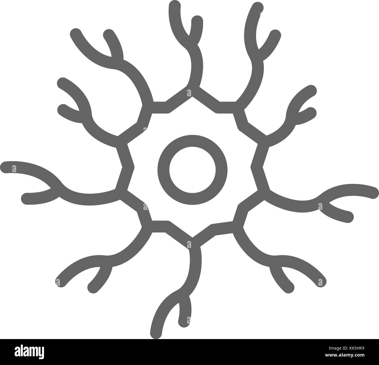 Simple neuron, nerve line icon. Symbol and sign vector illustration ...