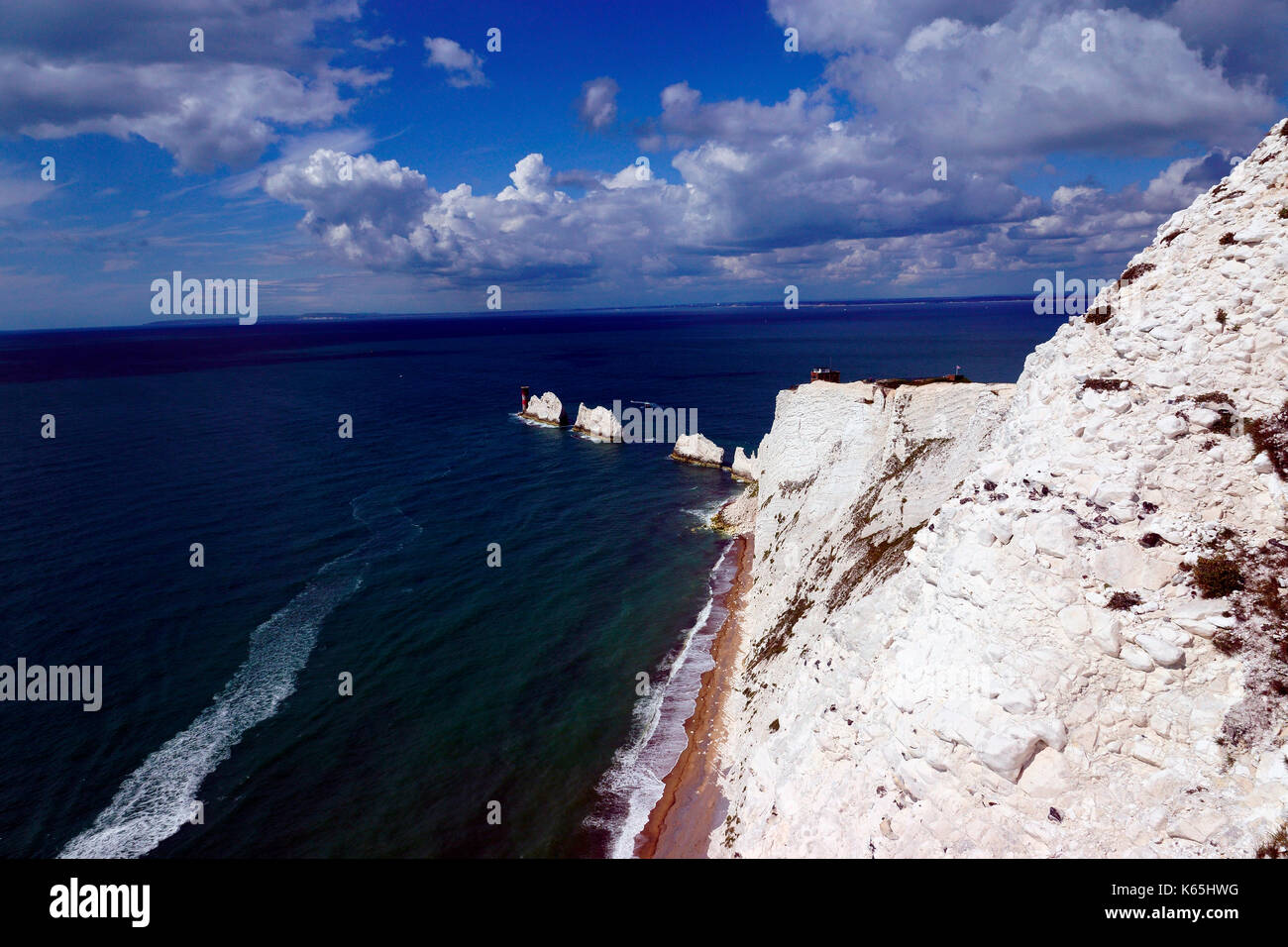 THE NEEDLES AND LIGHT HOUSE Stock Photo - Alamy