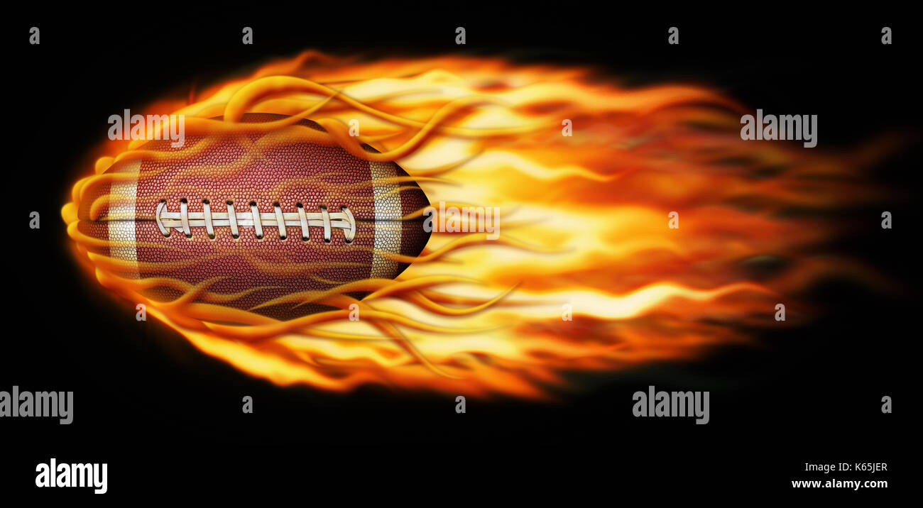 Digital illustration of a flaming football Stock Photo - Alamy
