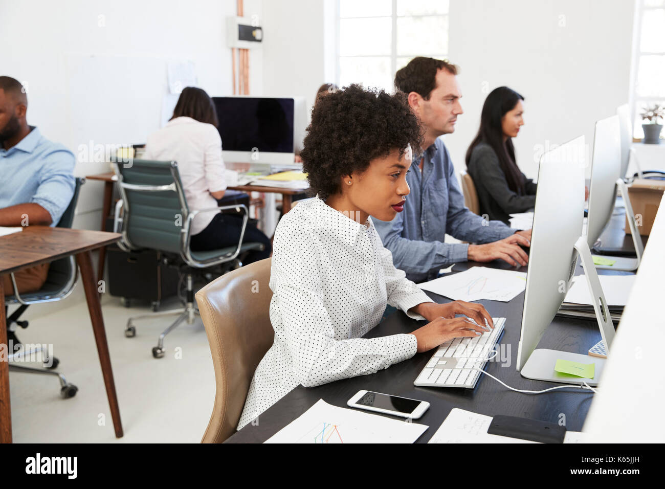Open plan office computers hi-res stock photography and images - Alamy